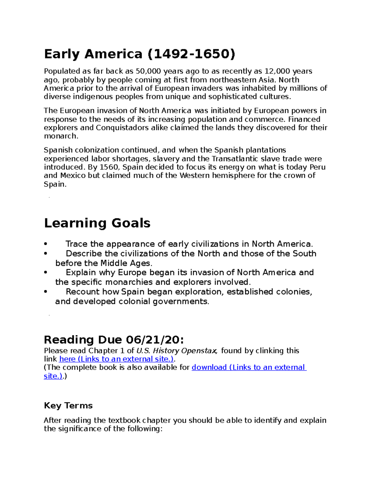 History Module 1 - Early America (1492-1650) Populated as far back as ...