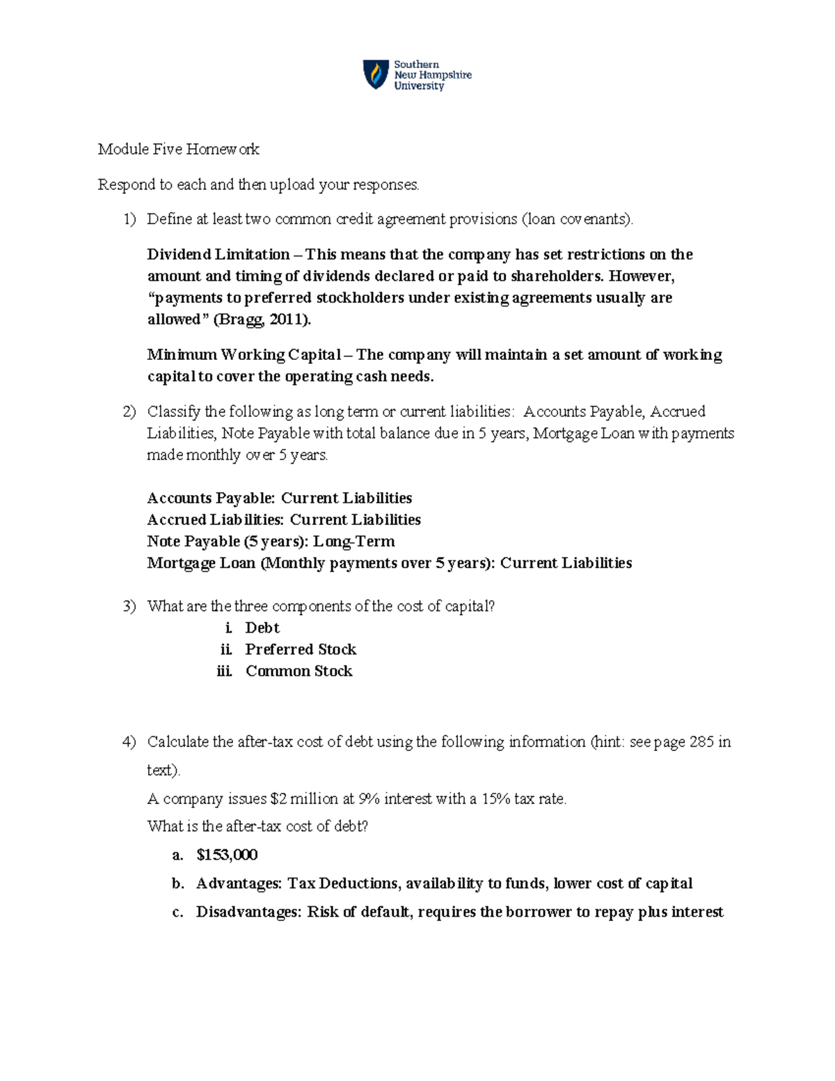 Module 5 Homework Module Five Homework Respond To Each And Then