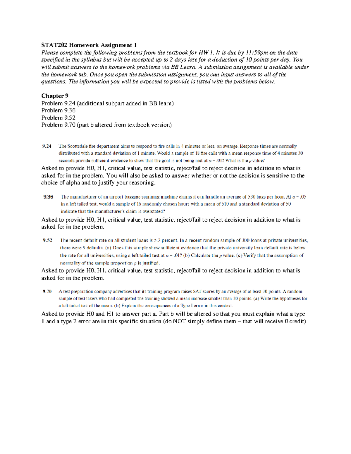 STAT202 Homework Assignment 1 2022 Spring - STAT202 Homework Assignment 1 Please complete the ...