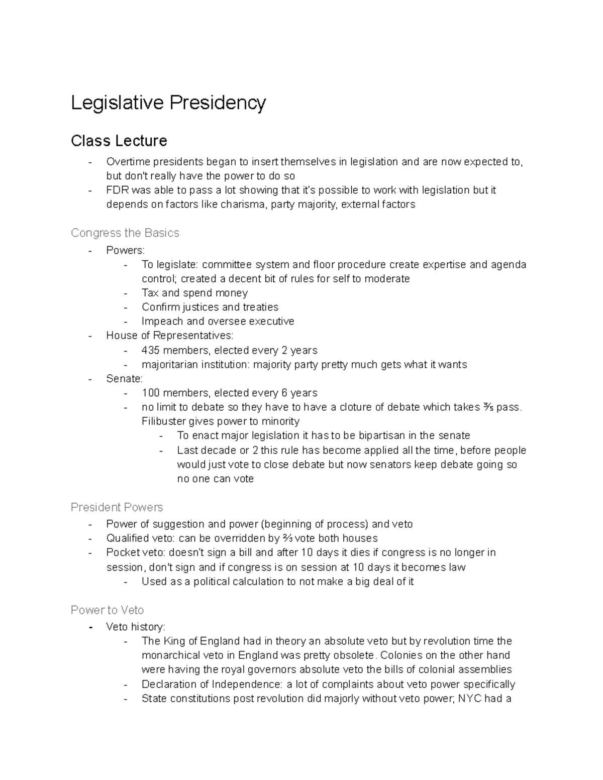 Test Exam 2 - These are the class lecture and reading notes on the ...