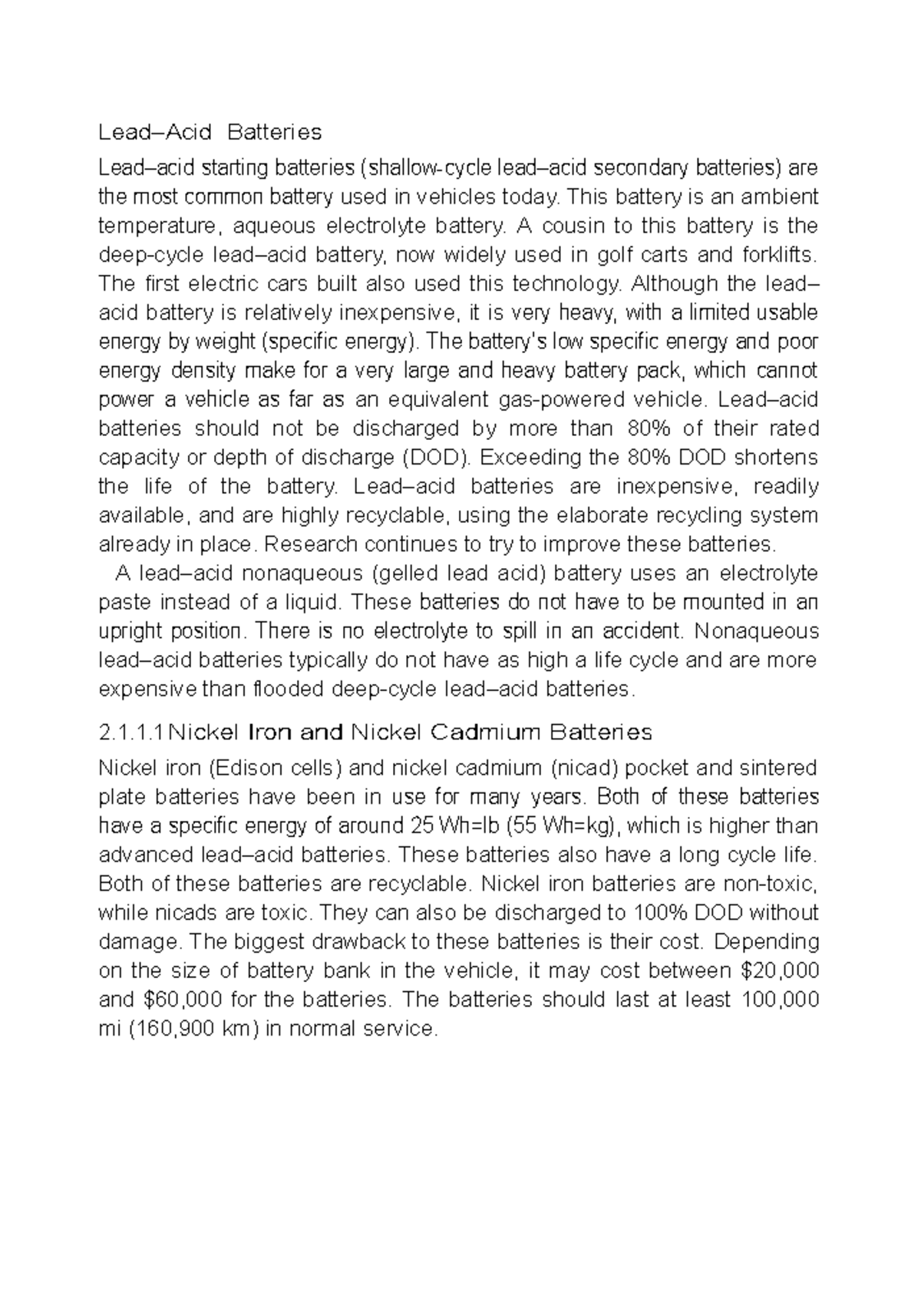 Lead - Lead–acid starting batteries (shallow-cycle lead–acid secondary ...