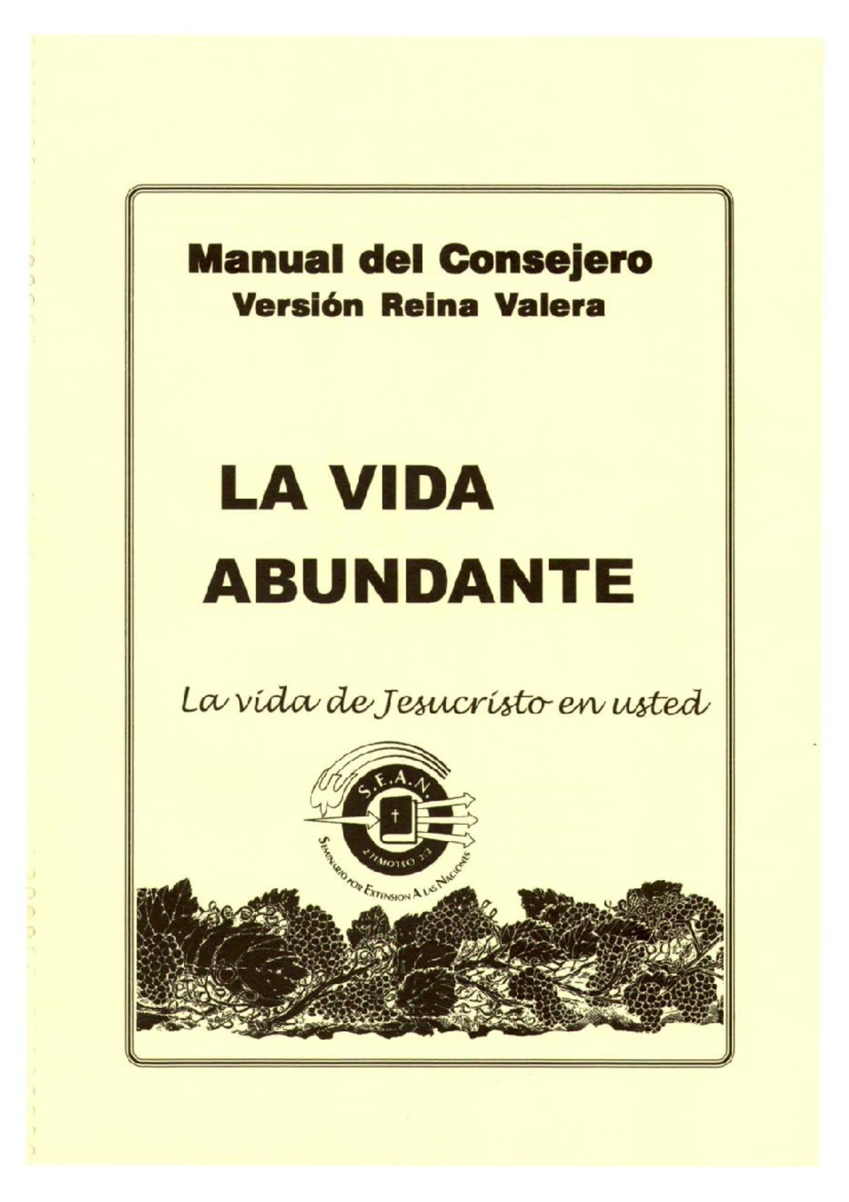 La vida abundante - Manual del maestro - ) ) Manual del Consejero Versl6n Reina Valera LA VIDA ...