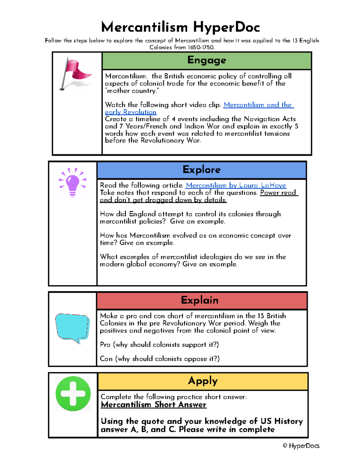 Mercantilism Hyper Doc - Mercantilism HyperDoc Follow the steps below ...