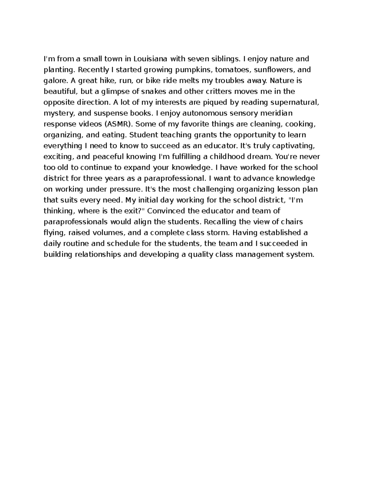 Summary - Take a moment to explore your new classroom and introduce ...