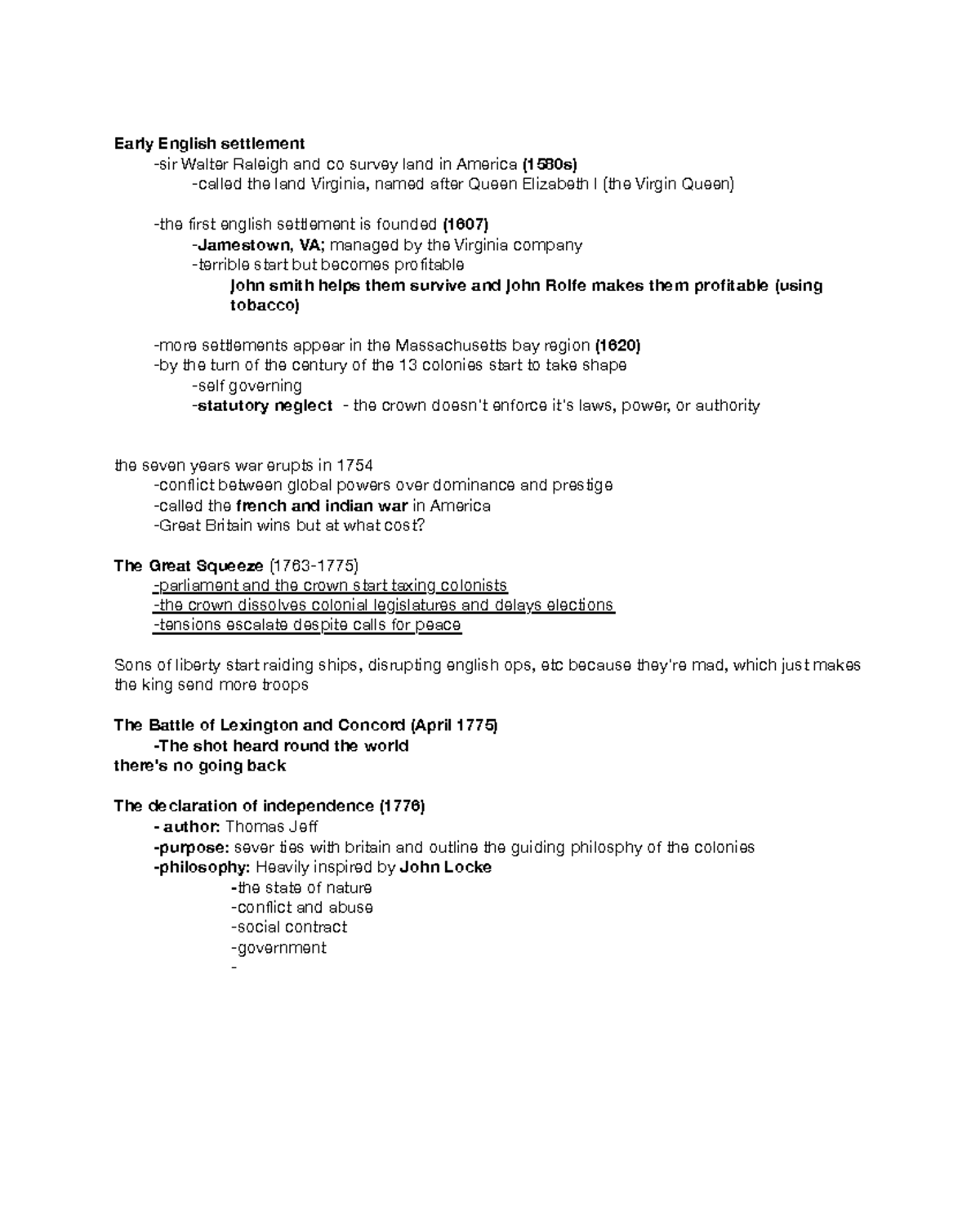 Chapter 2 notes - Early English settlement -sir Walter Raleigh and co ...