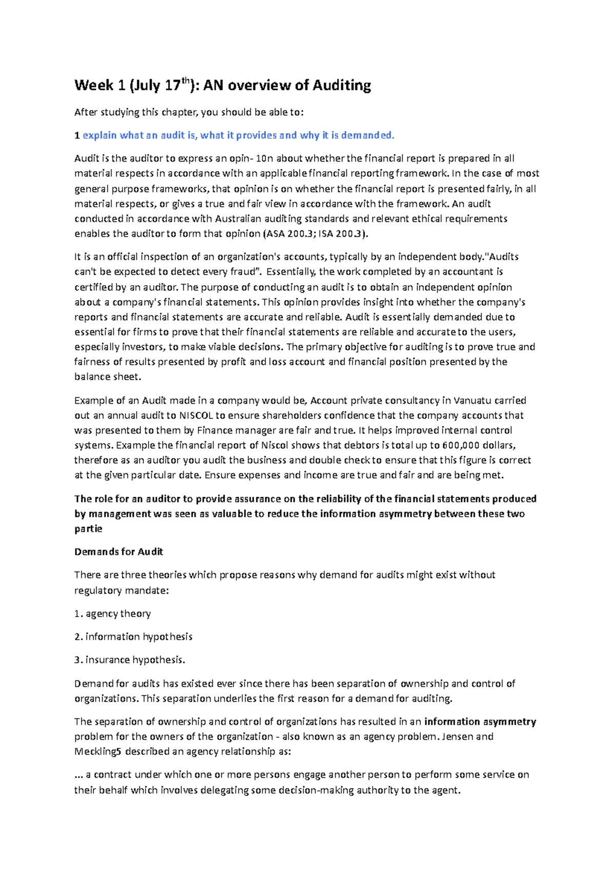 Week 1 Objectives - Tutorials and Past papers for revisions - Week 1 (July 17 th ): AN overview ...