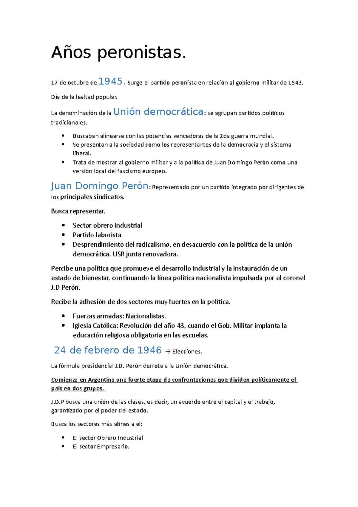 Años peronistas - 17 de octubre de 1945. Surge el partido peronista en ...