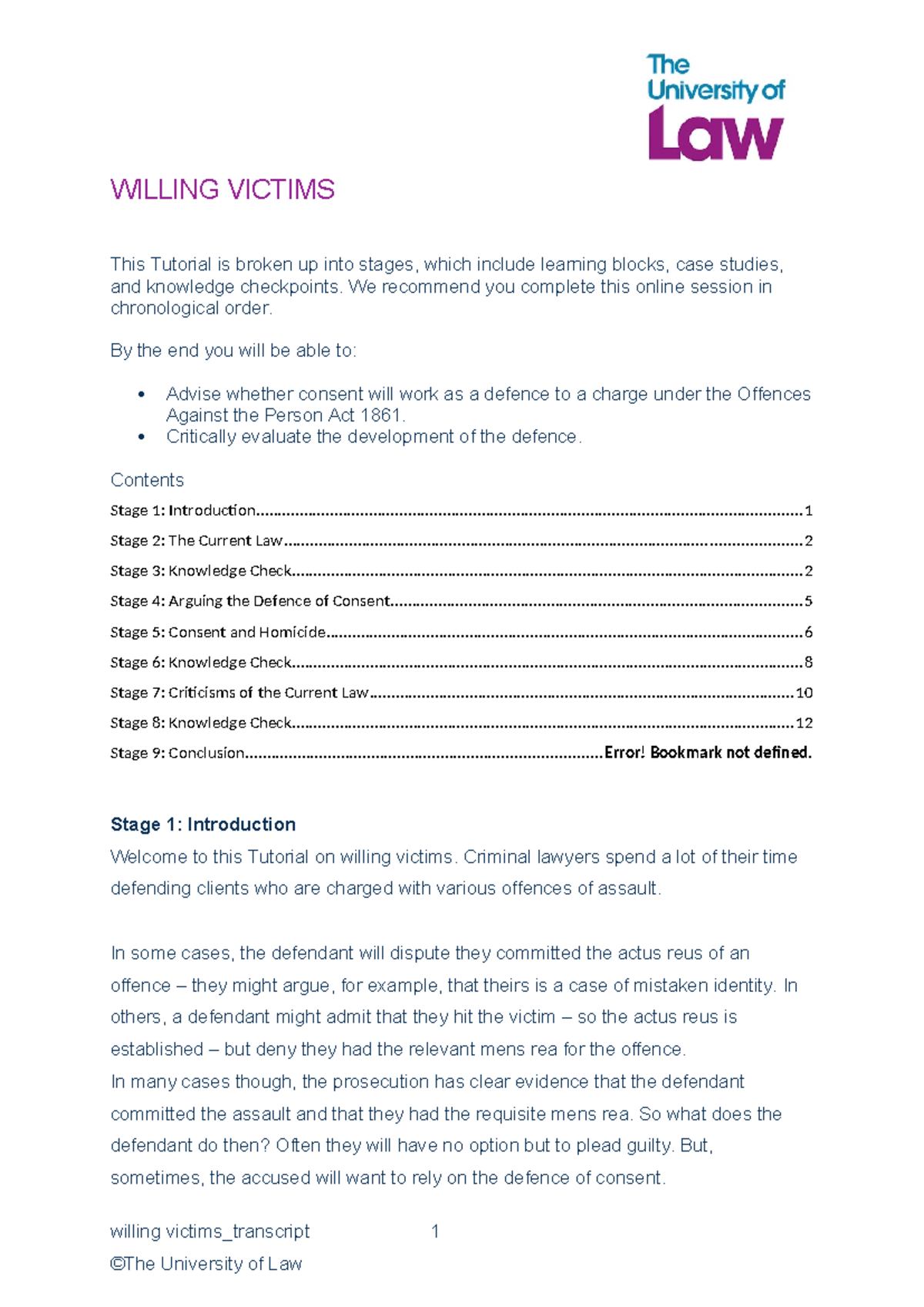 Transcript Willing Victims 004977 - WILLING VICTIMS This Tutorial is ...
