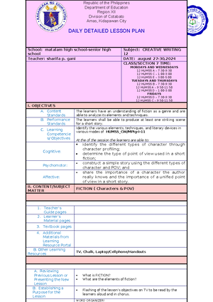 WHLP April 2024 - sample - WEEKLY HOME LEARNING PLAN Grade Level: Grade ...