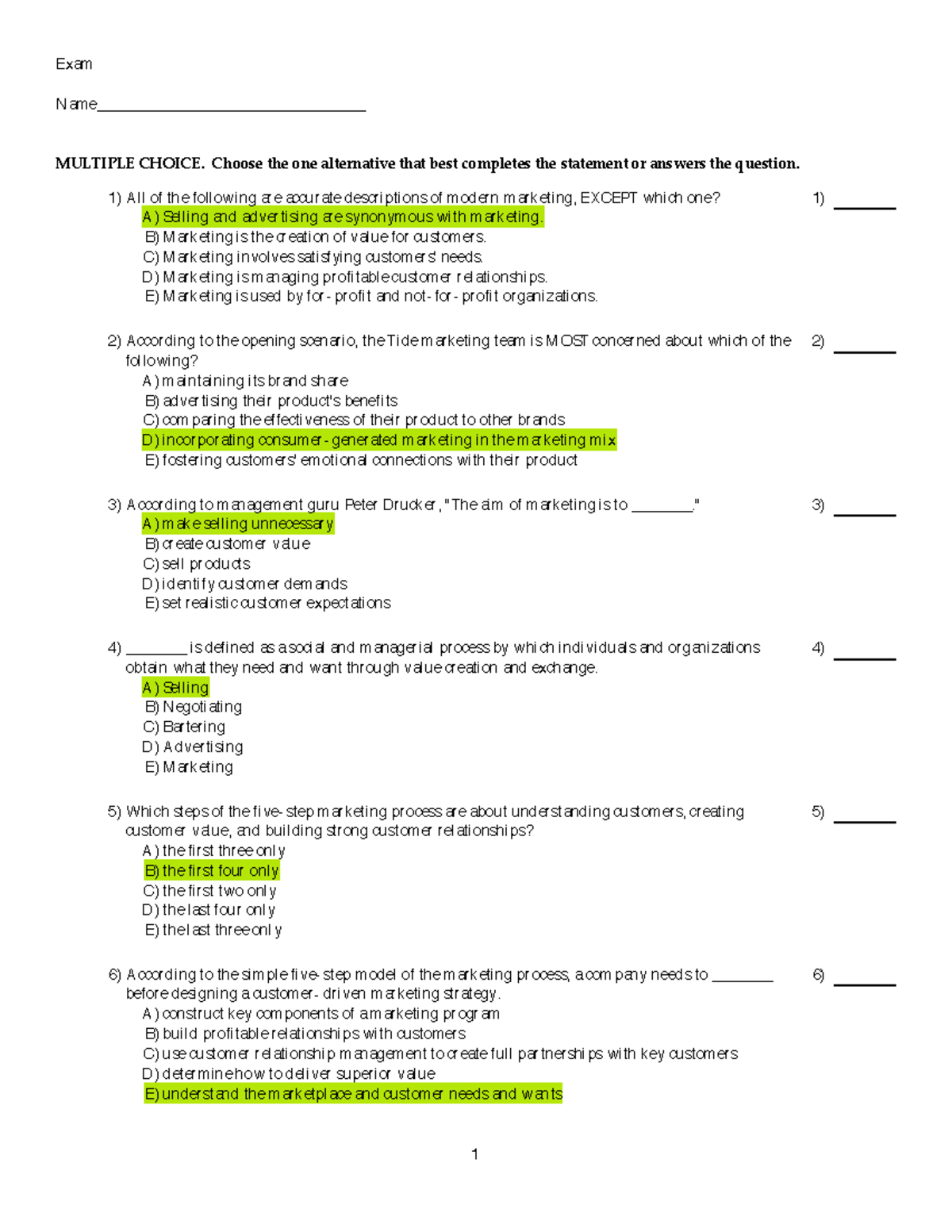 COMM 223 Question Bank - Chapter 1 - Exam N ame ...