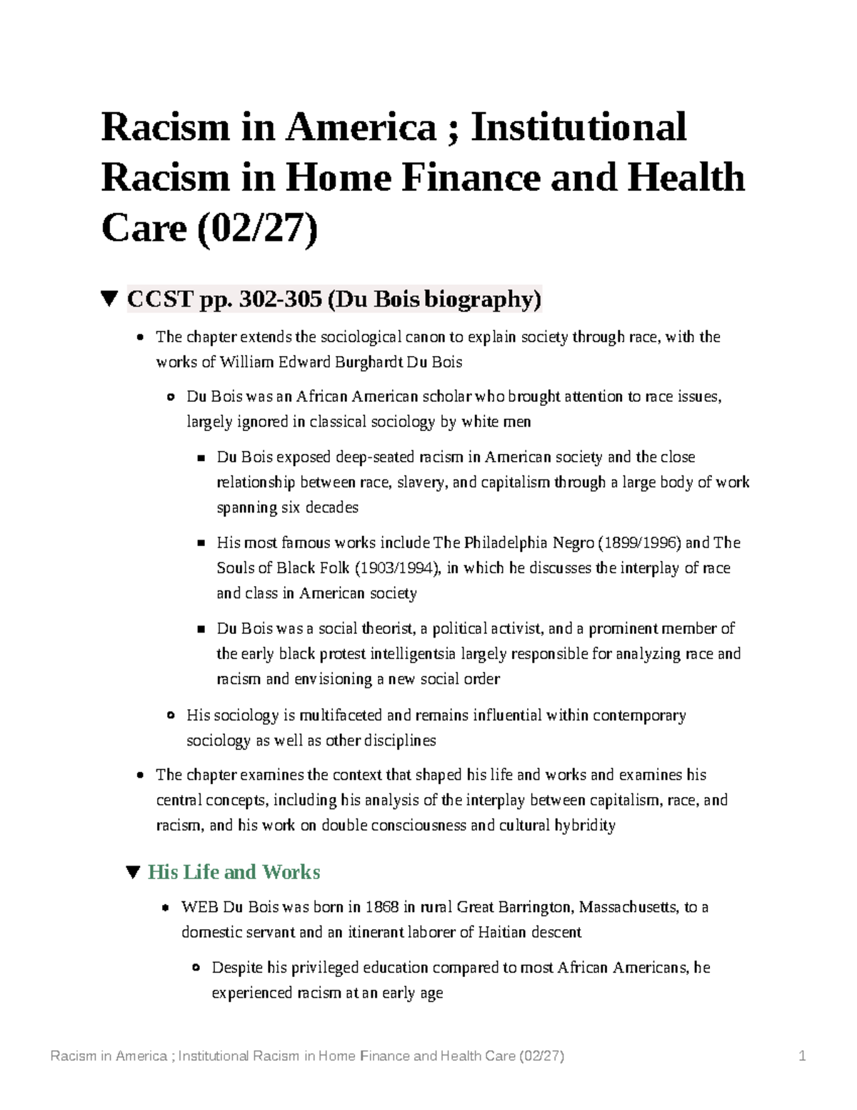 Racism in America Institutional Racism in Home Finance and Health Care ...