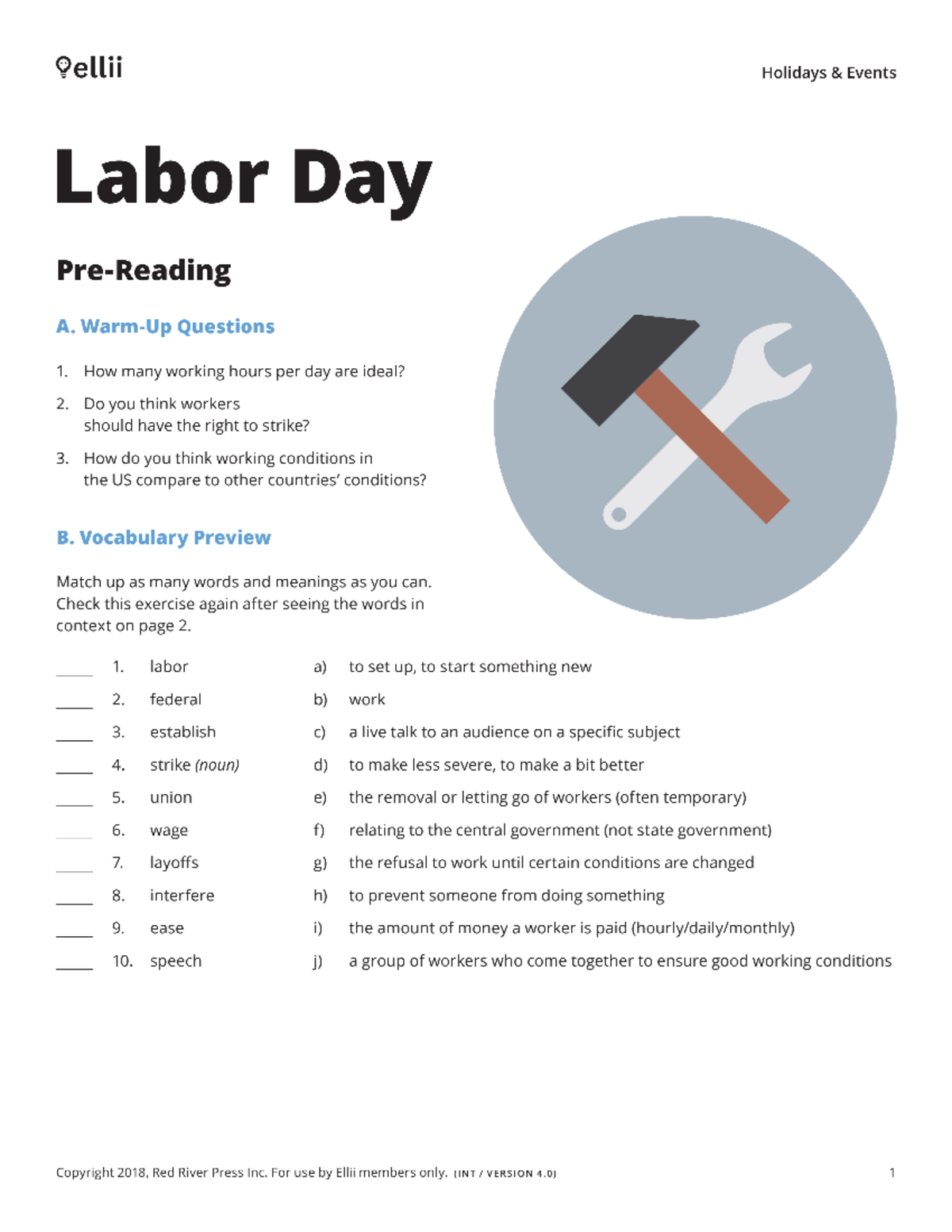 Labor Day (US) — Ellii (formerly ESL Library). student pdf - Oellii ...