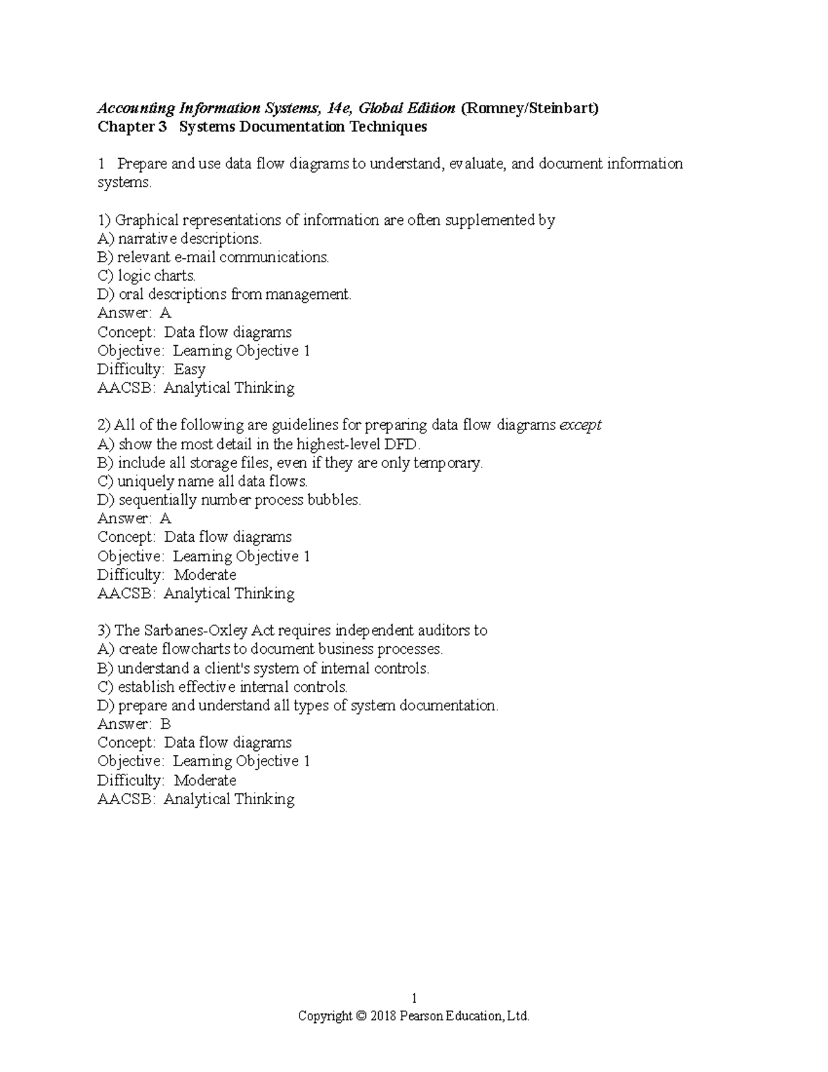 Practice Question and Answer Information Systems In Accounting Chapter ...