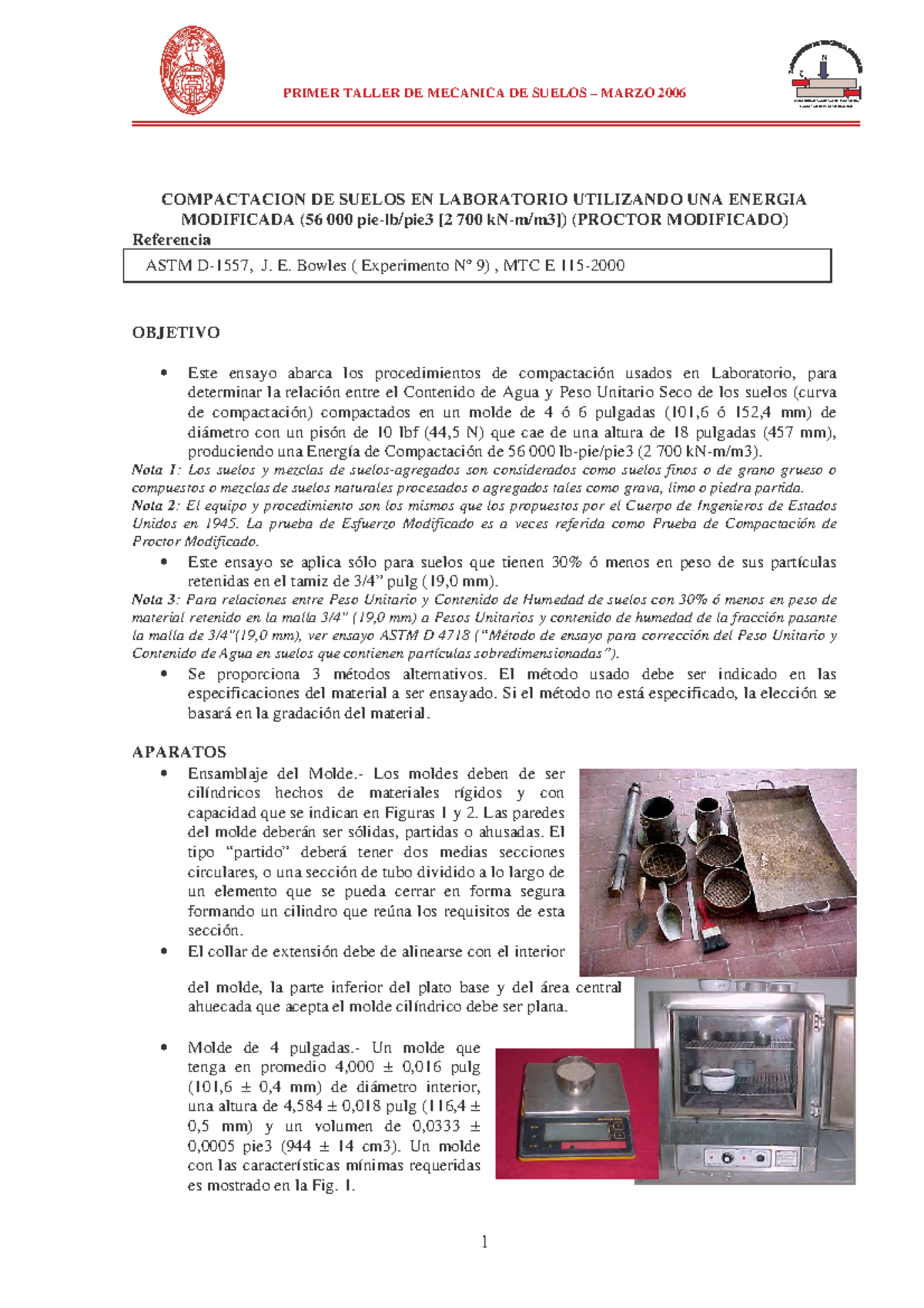 Proctor Modificado - UNIVERSIDAD NACIONAL DE INGENIERÍAFACULTAD DE ...