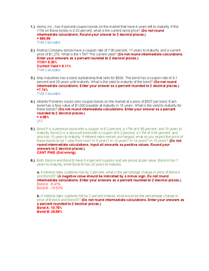 IA- Exam 1 Cheat Sheet - Risk Premium- A Higher rate of return you can ...