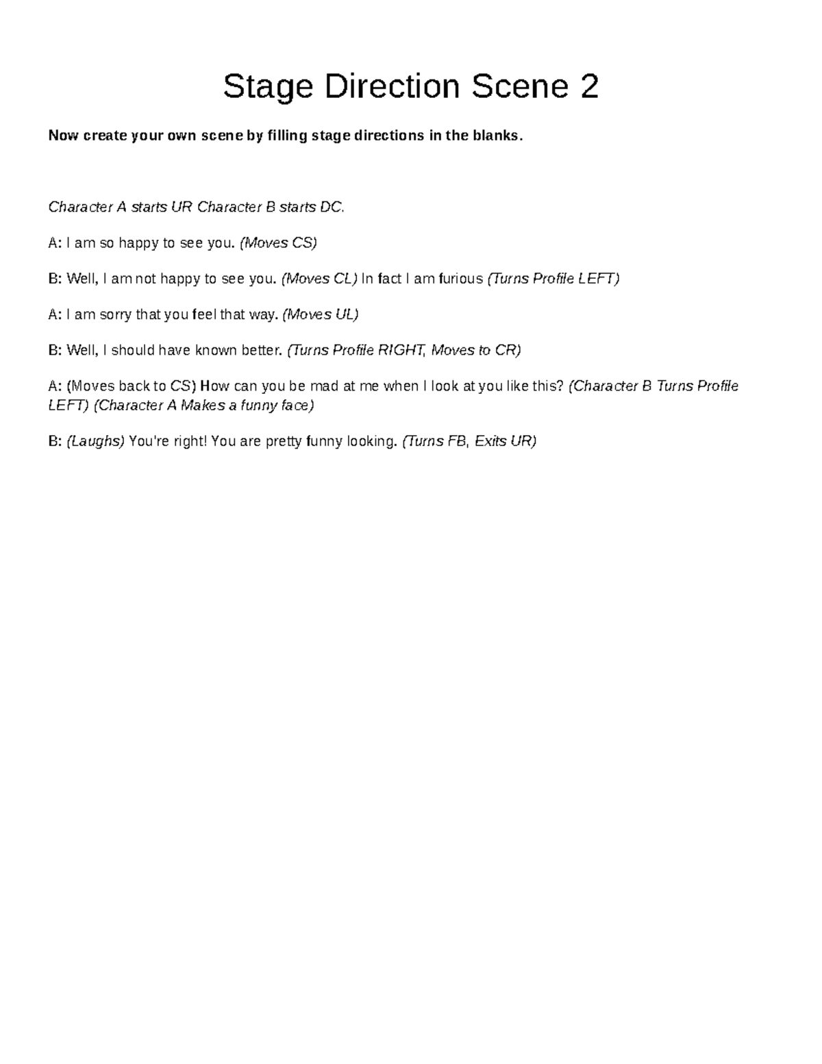 Copy of Stage Direction Scene 2 - Google Docs - Stage Direction Scene 2 ...