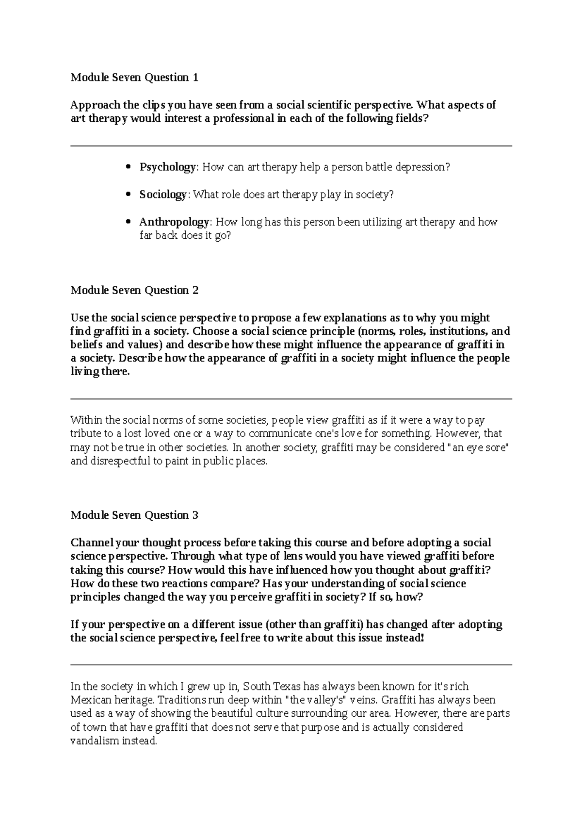 Scs 7-2 short responses - Module Seven Question 1 Approach the clips ...