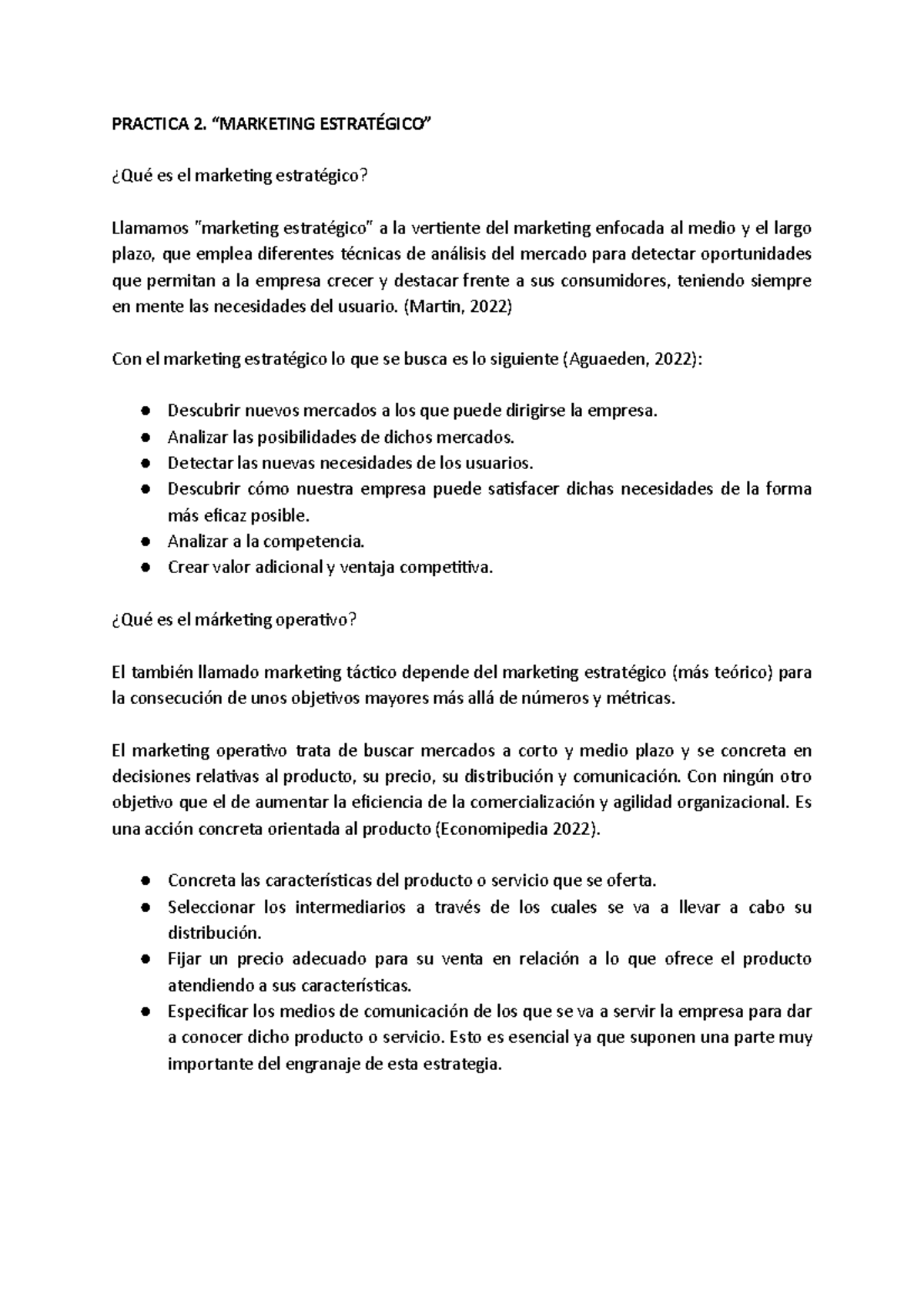 Práctica 2 - Práctica 2 - PRACTICA 2. “MARKETING ESTRATÉGICO” ¿Qué es ...
