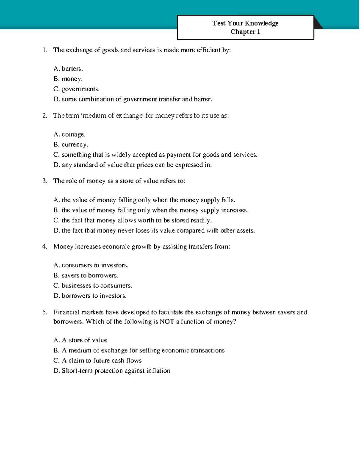 1 18 April, questions and answers - Test Your Knowledge Chapter 1 1 ...