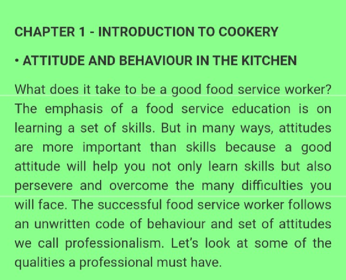 Doc1 - Introduction to cookery - Hospitality and Tourism management ...