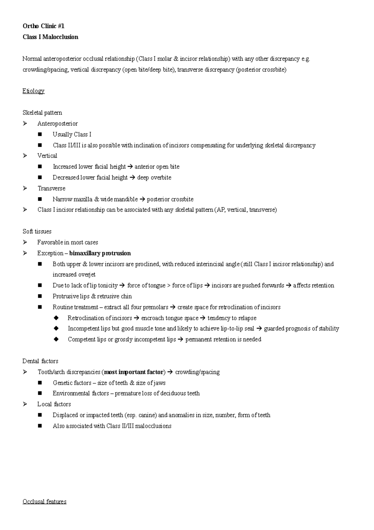 Ortho Clinic #1 - Class I Malocclusion - Ortho Clinic # Class I ...