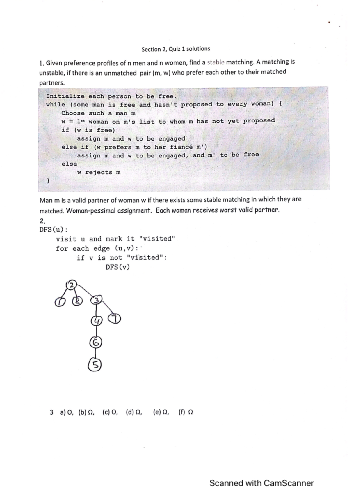 Section 2 Quiz1 solutions - CSCIUA310 - Studocu