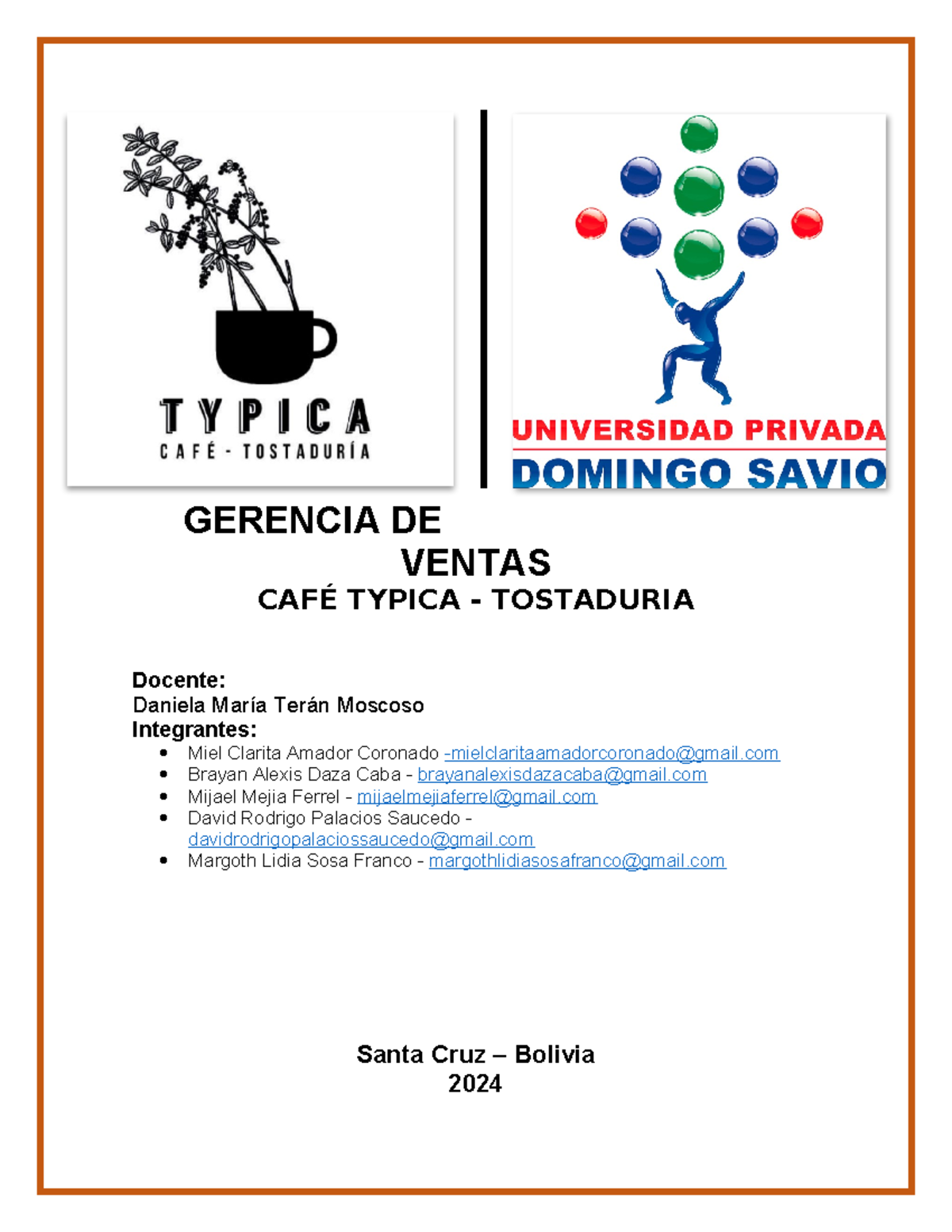 Cafe Typica tostaduria - GERENCIA DE VENTAS CAFÉ TYPICA - TOSTADURIA ...