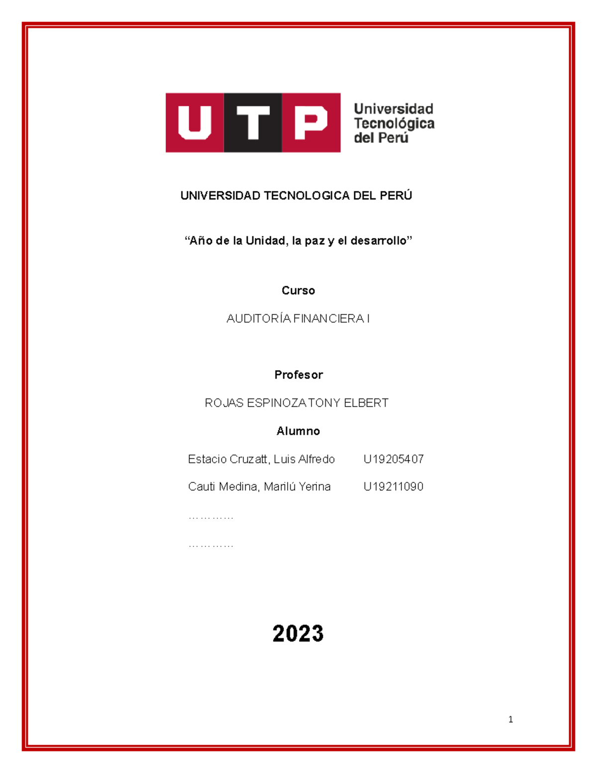 CASO Worldcom Final - TA 1 - UNIVERSIDAD TECNOLOGICA DEL PERÚ “Año de ...