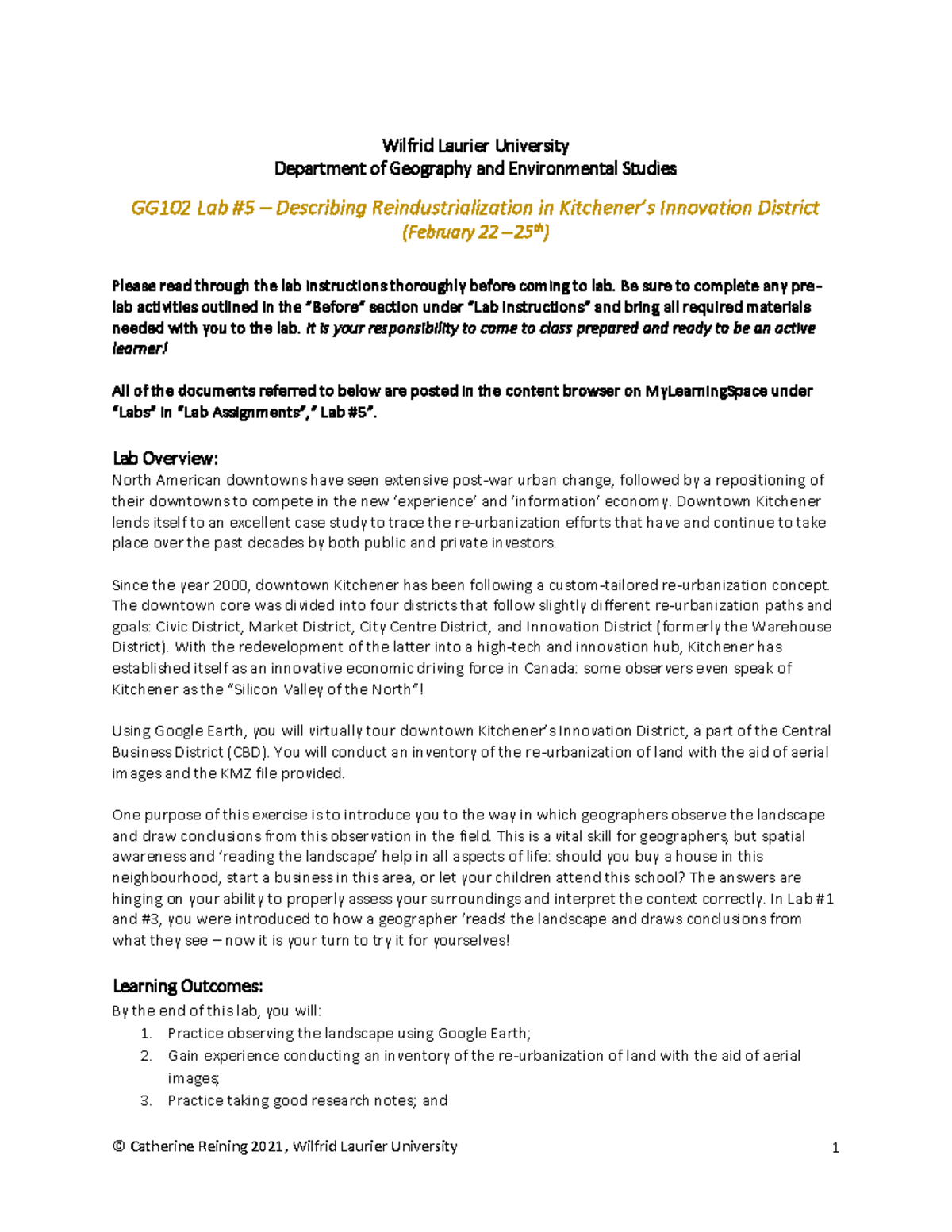 GG102 Lab 5 Instructions - © Catherine Reining 2021, Wilfrid Laurier ...