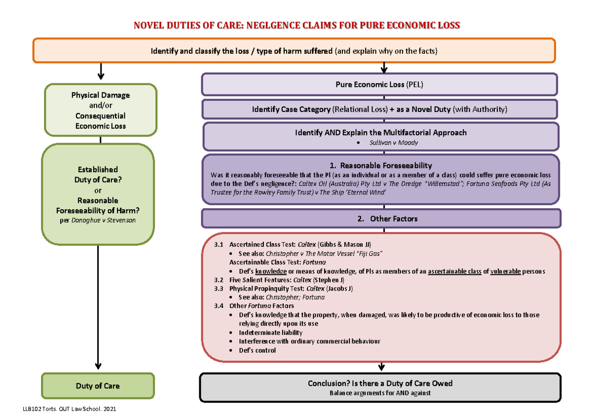 LLB102 Pure Economic Loss Problem Solving - NOVEL DUTIES OF CARE ...