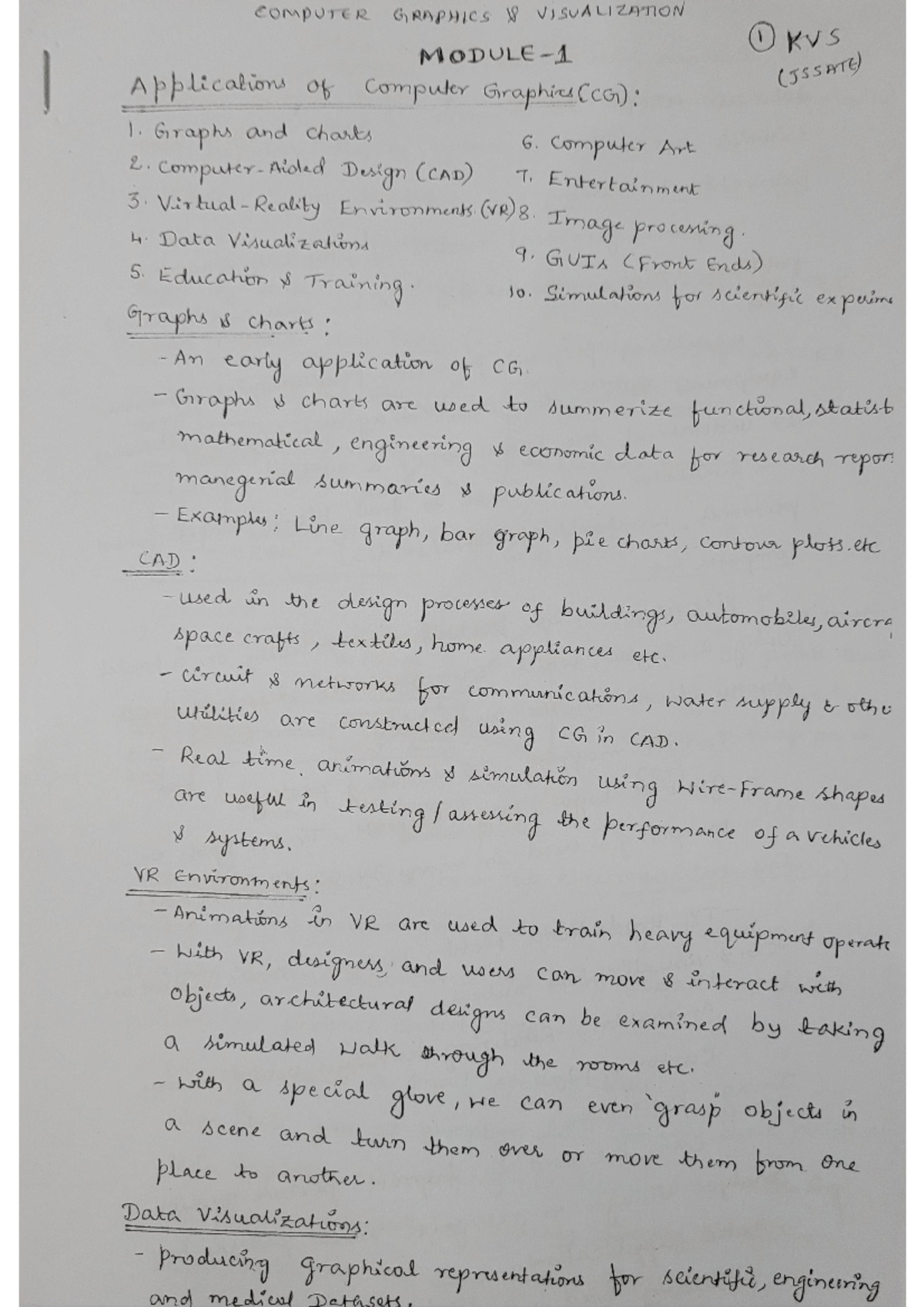 CG1 - Computer Graphics Module 1 Notes. - COMPUTER GRAPHICS ...