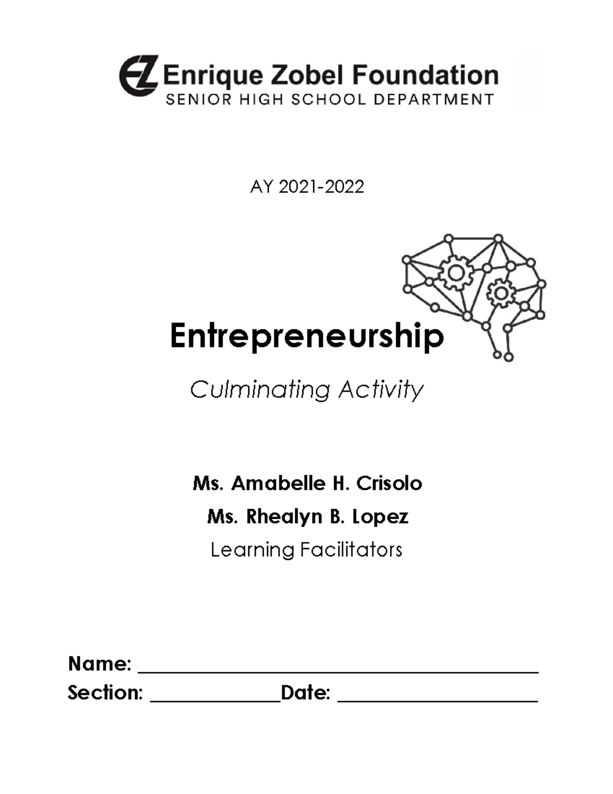 Entrep Culminating - Melcs.docx - Copy - AY 2021- Entrepreneurship ...