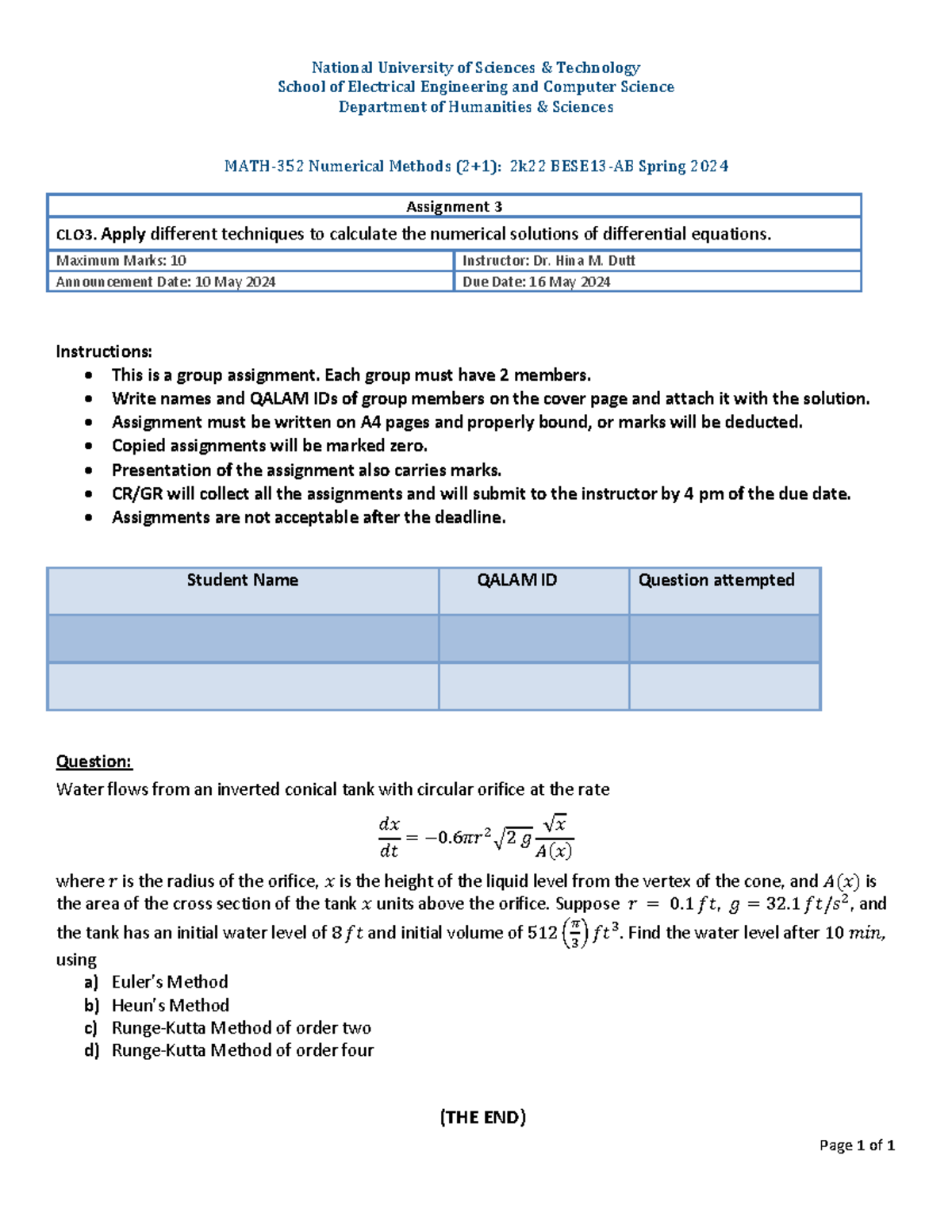 Assignment 3 NM - Page 1 of 1 National University of Sciences ...