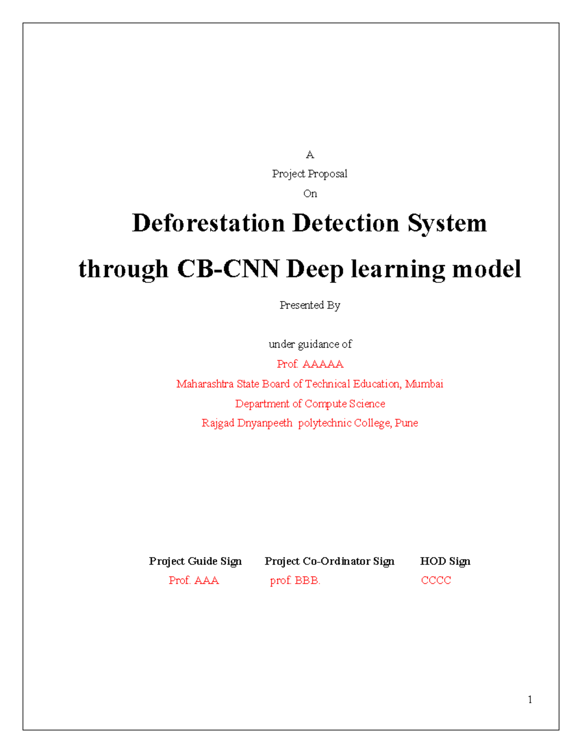 3 Project Proposal For Deforestration - A Project Proposal On Deforestation Detection System ...