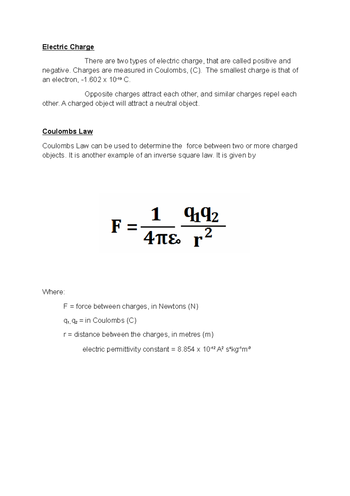 Electric Charge - Questions - Electric Charge There are two types of ...
