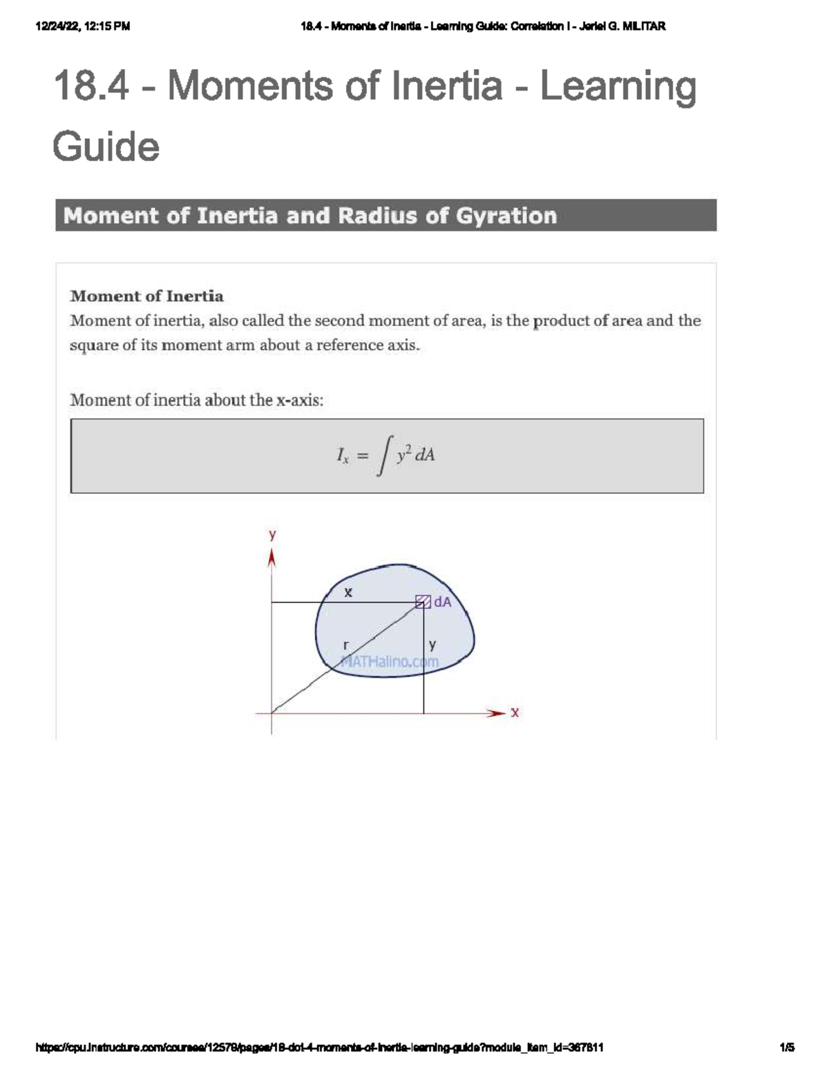 Statics moment of inertia - Surface Treatment and Feature Development ...