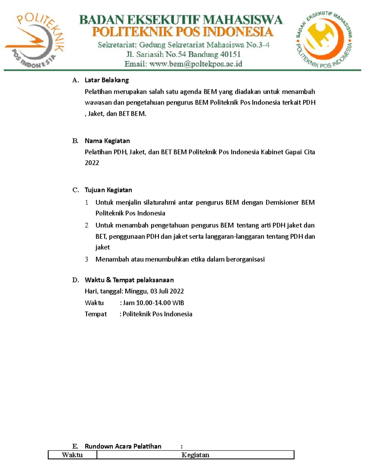 TOR Acara Pelatihan PDH - A. Latar Belakang Pelatihan merupakan salah ...