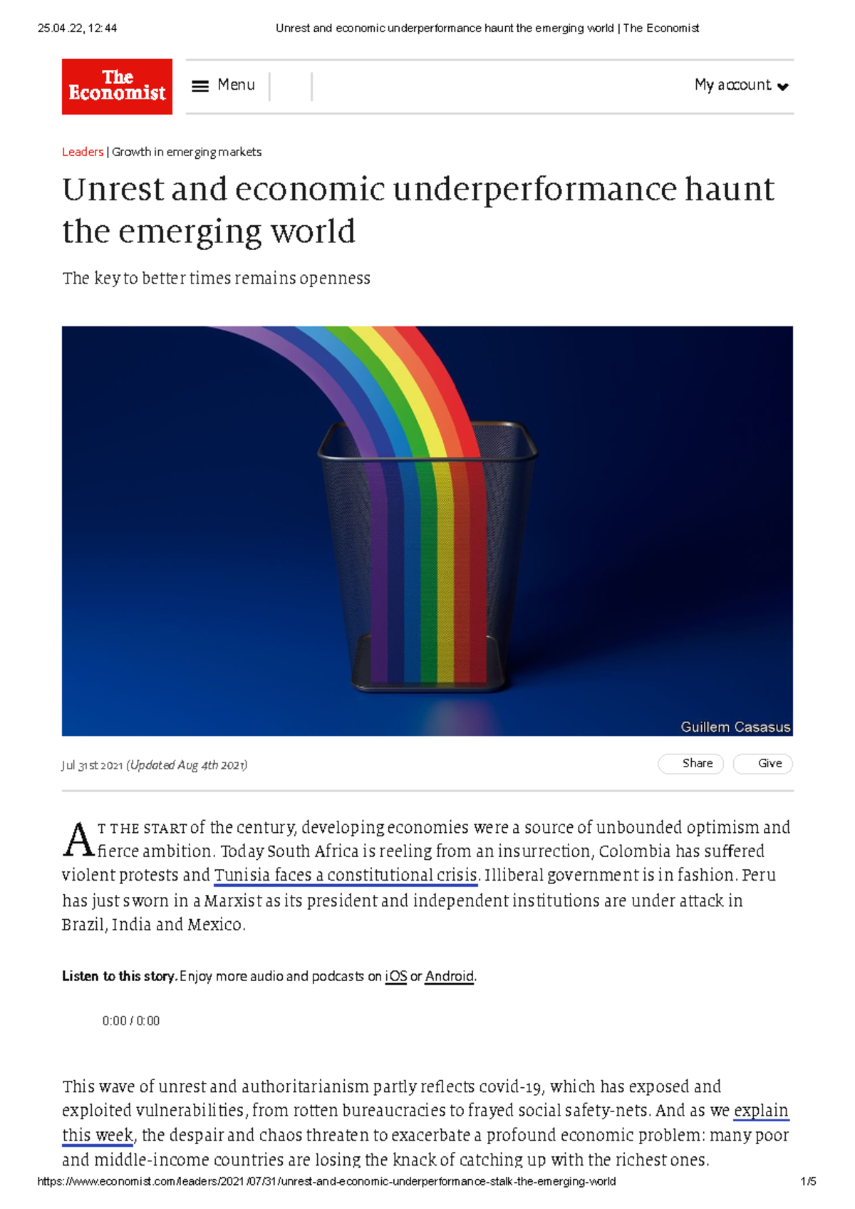Unrest and economic underperformance haunt the emerging world The ...