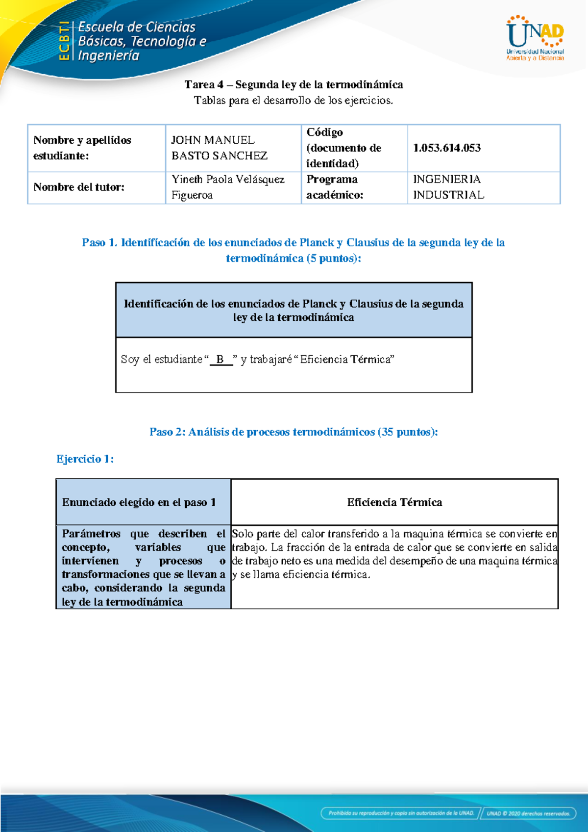 Tarea 4 John Basto - dfdsfds - Tarea 4 – Segunda ley de la ...