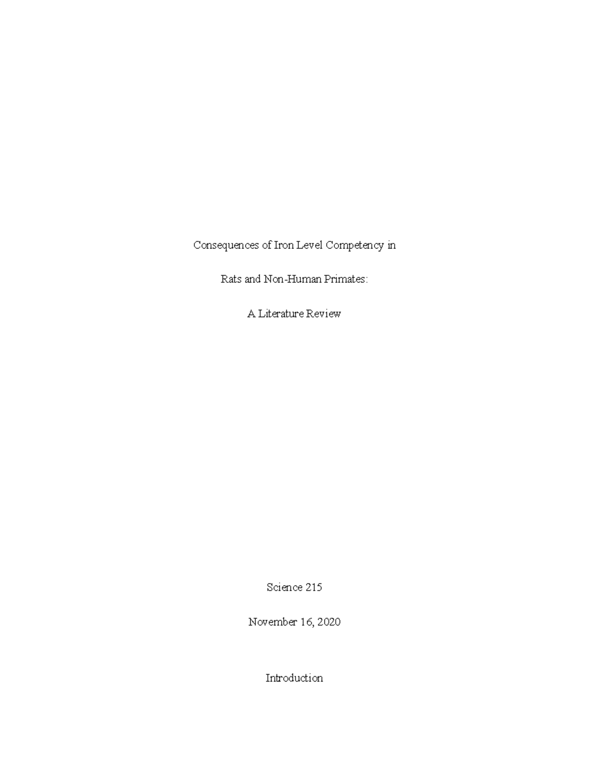 Literature review-Iron deficient nonhuman primates (completed)savedcopy ...