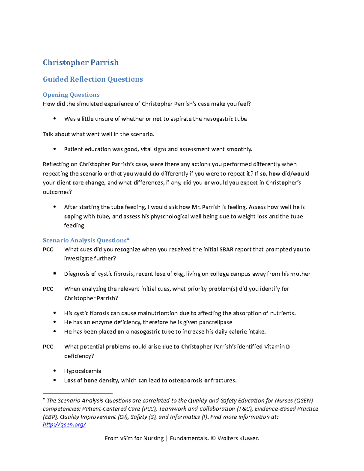 Christopher Parrish Reflection Questions - Christopher Parrish Guided Reflection Questions ...