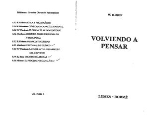 W Bion Aprendiendo de la experiencia - Psicopatología Dinámica - Studocu