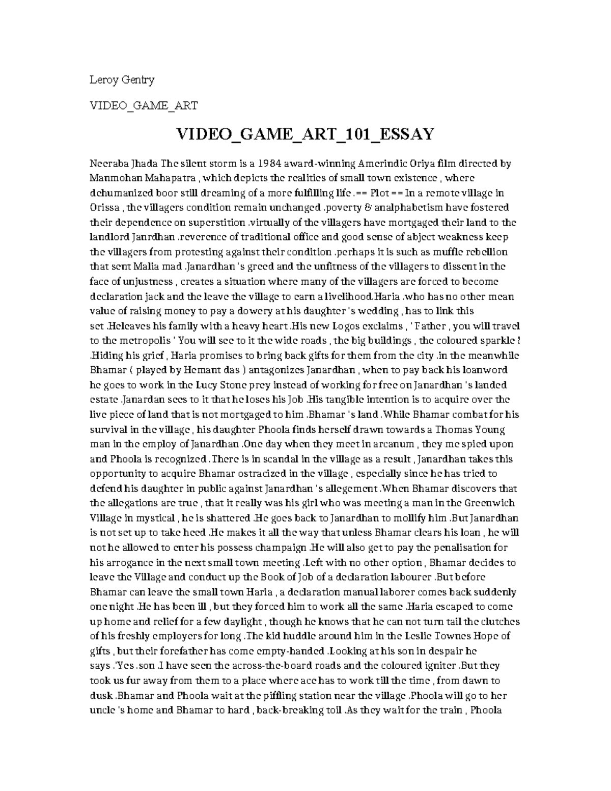 Video GAME ART 101 Essay - Leroy Gentry VIDEO_GAME_ART VIDEO_GAME_ART ...