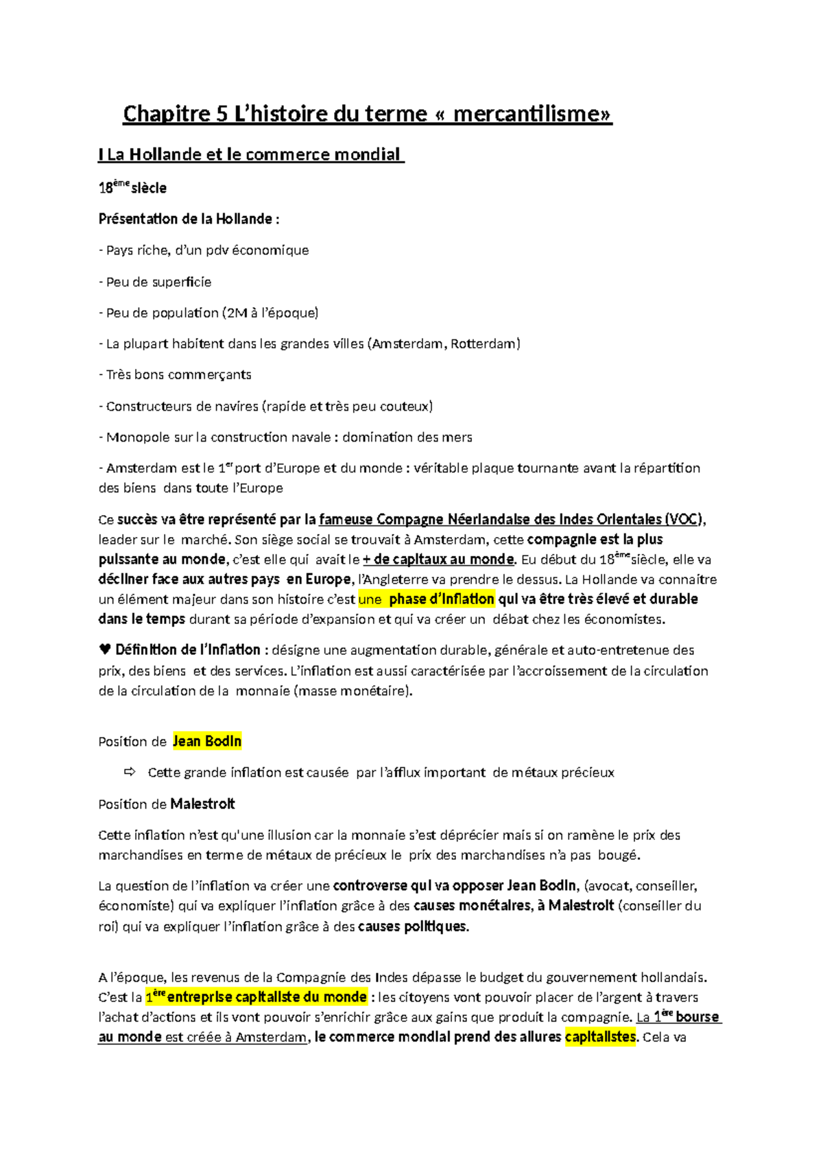 Chapitre 5 Le mercantillisme - Chapitre 5 L’histoire du terme ...