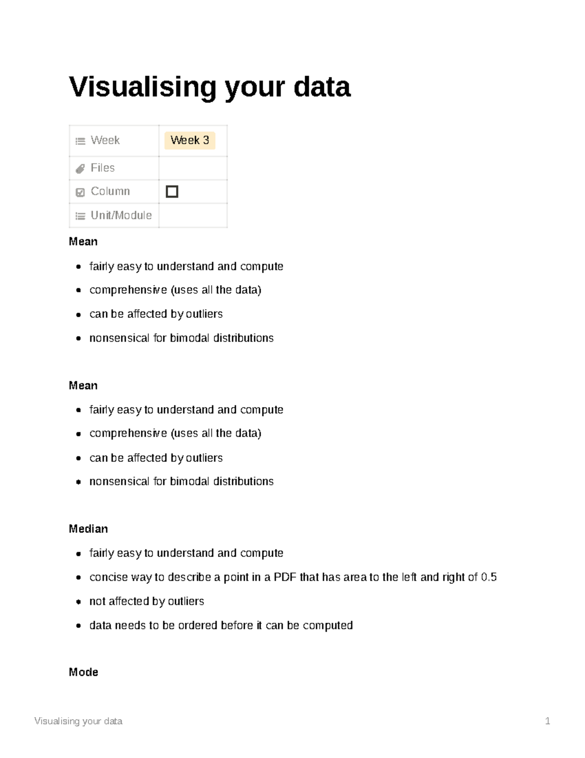 Visualising your data - Week 3 - Visualising your data 1 Visualising ...