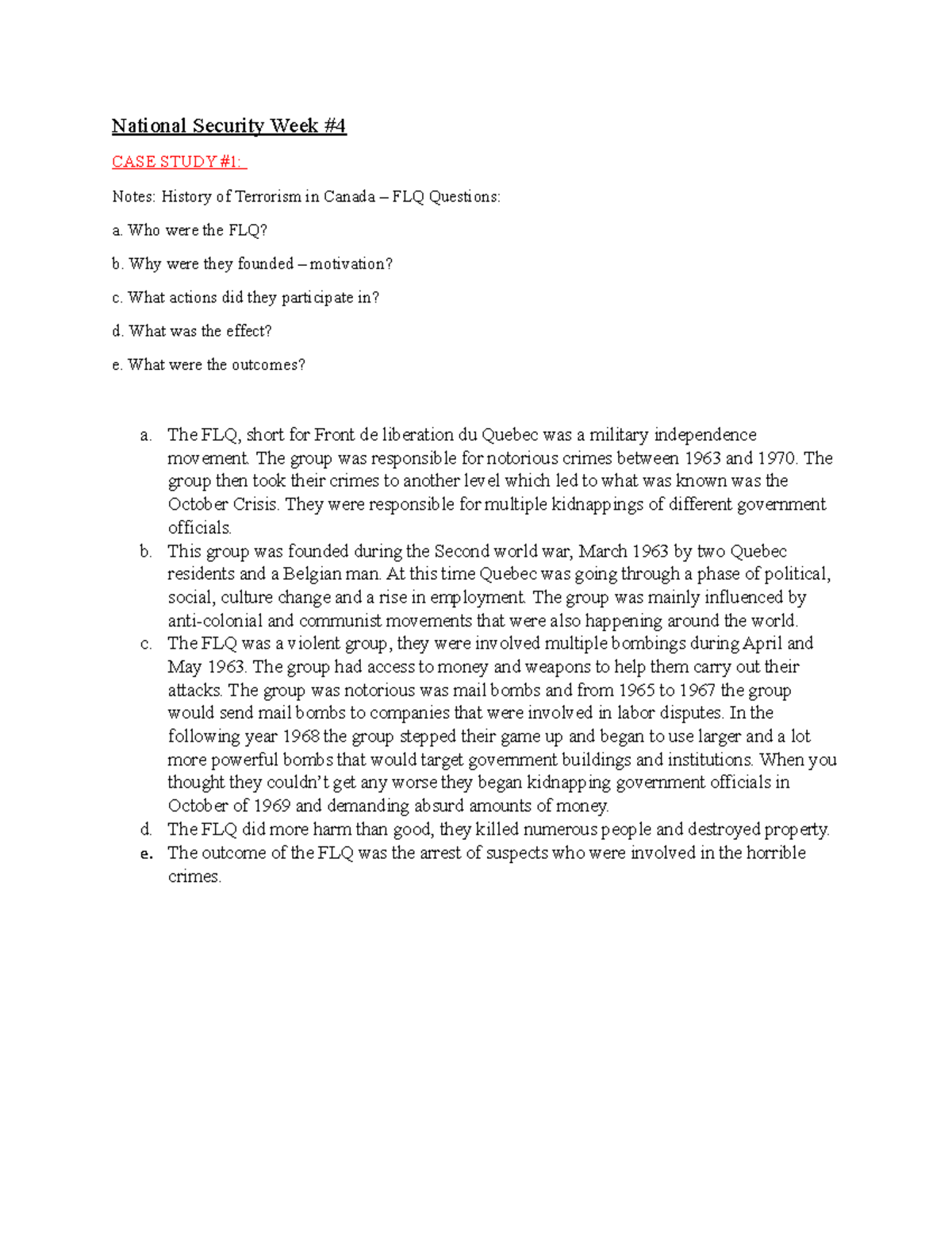 National Security week 4 - National Security Week CASE STUDY #1: Notes ...