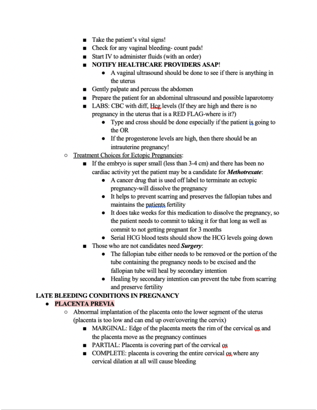Bleeding in pregnancy notes page 2 - NURS 326 - Studocu