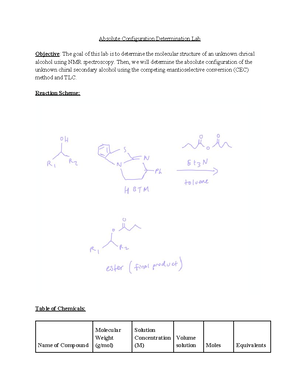 Lab 2- absolute configuration - 06 Date: Exp. Number: 2 Name: Macenna ...