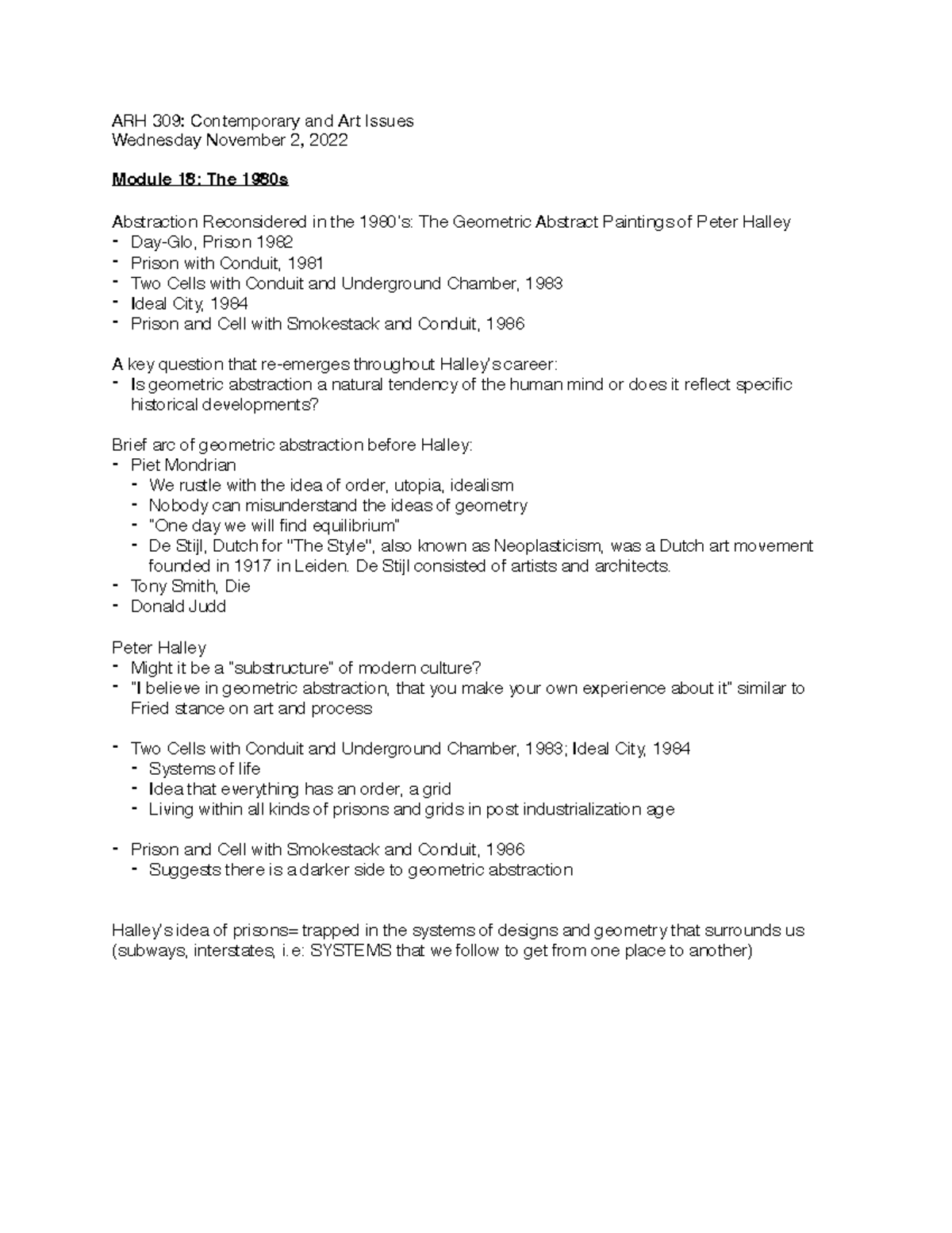 ARH 309: Wednesday November 2, 2022 - ARH 309: Contemporary and Art ...