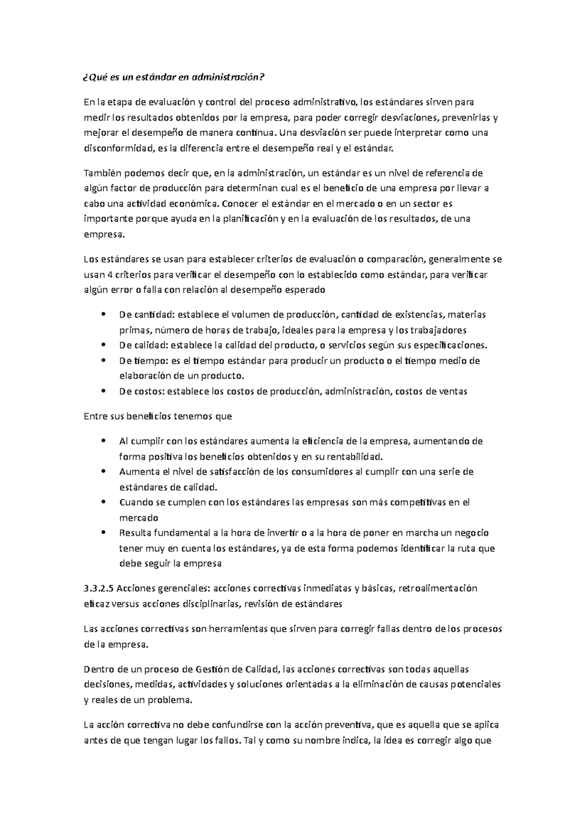 Qué es un estandar - apuntes - ¿Qué es un estándar en administración ...